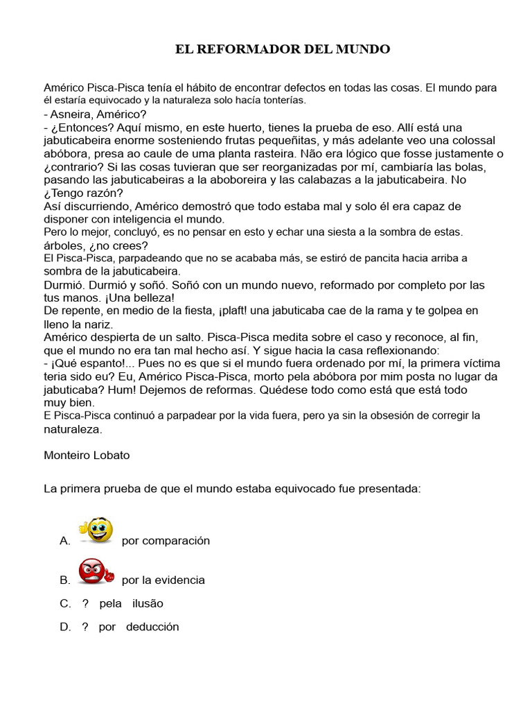 EL REFORMADOR DEL MUNDO Gabarito | PDF