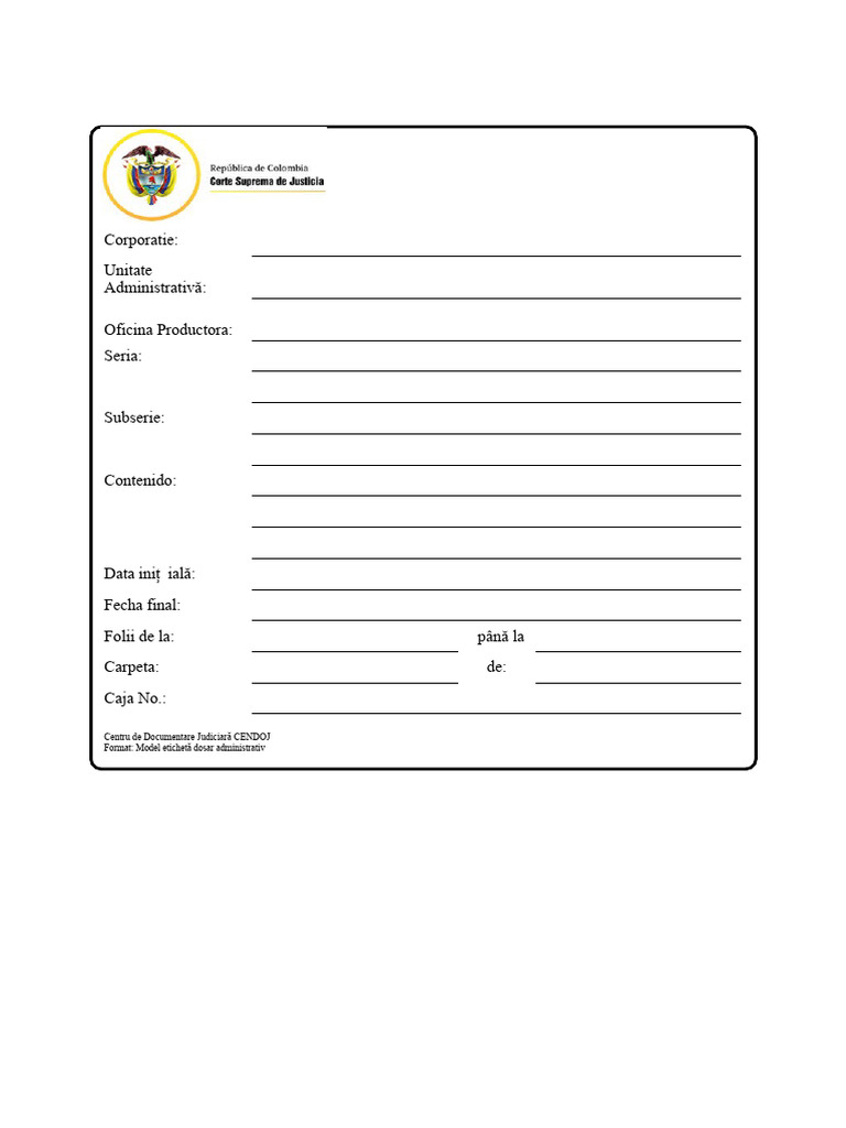 Model eticheta pentru dosare și cutii | PDF