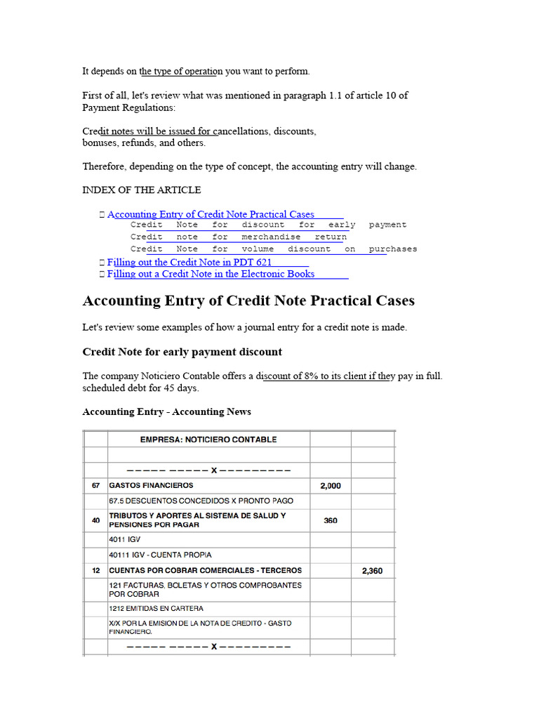 Accounting Entries Credit Notes | PDF