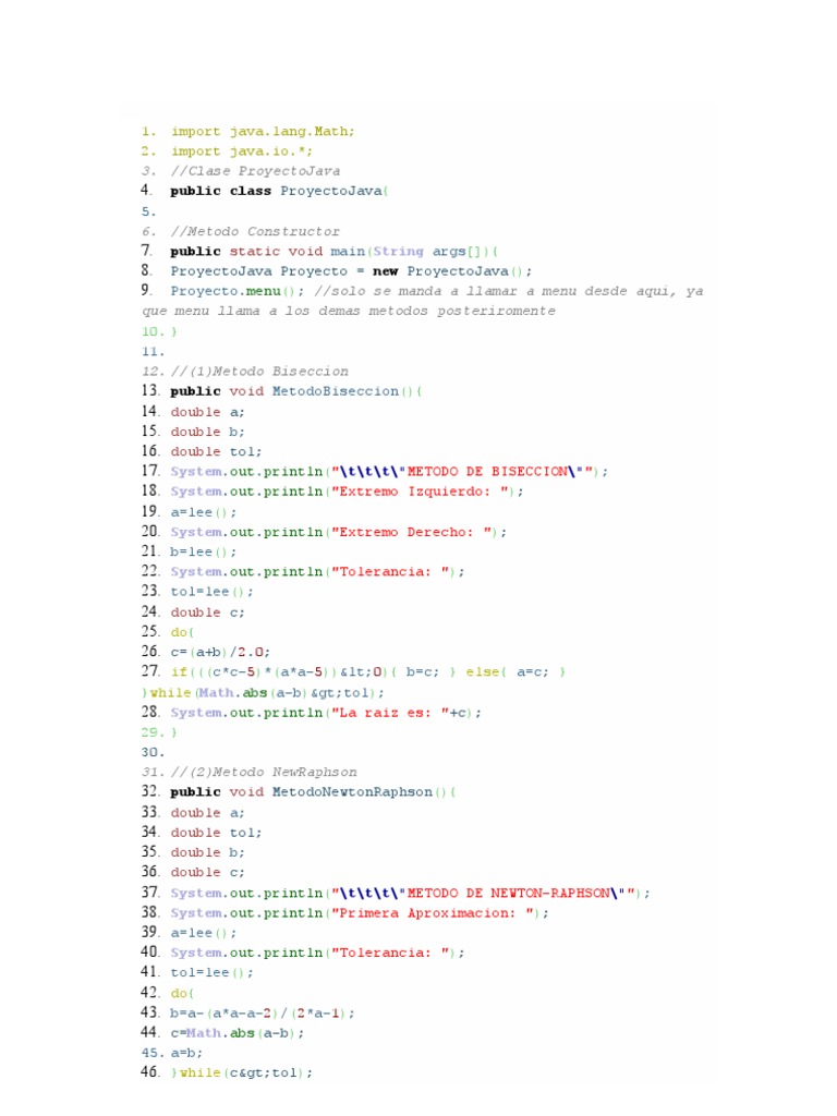 Algoritmos de Metodos Numericos | Algoritmos y Estructuras de Datos | Análisis