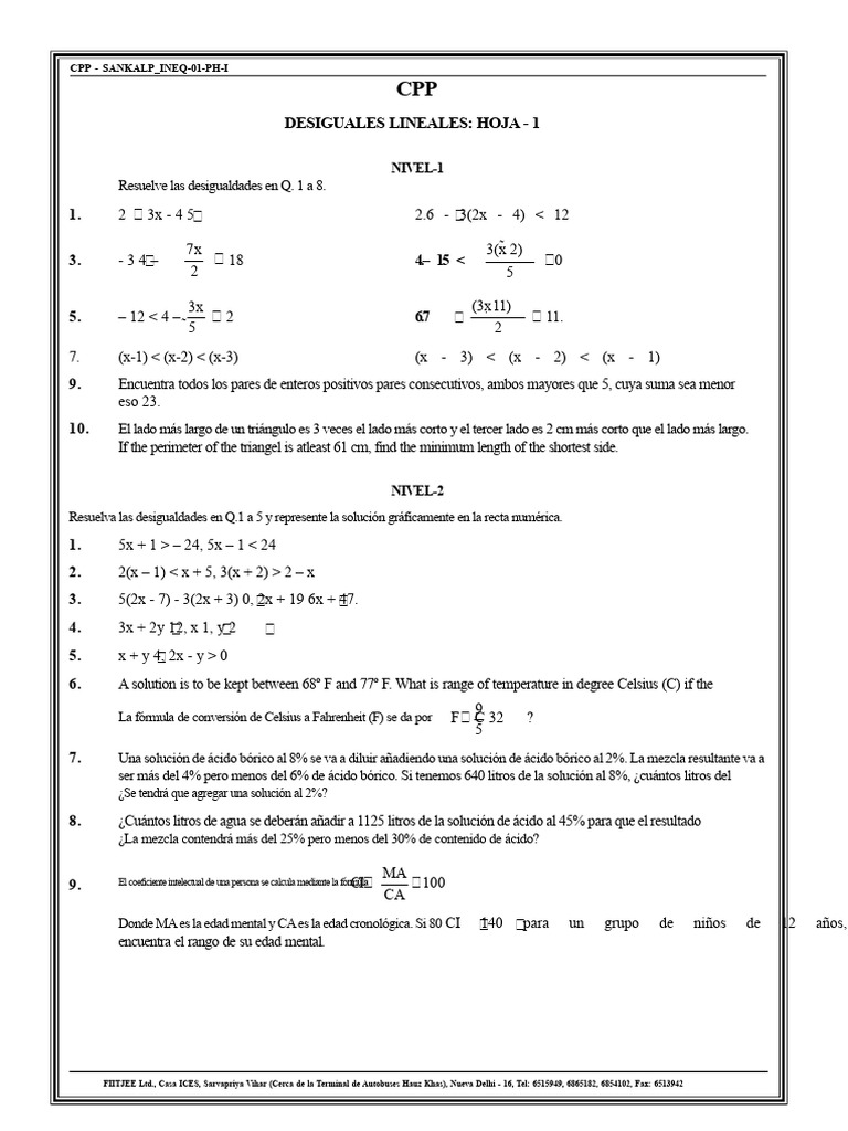 Desigualdades Matemáticas: Ejercicios y Soluciones | PDF