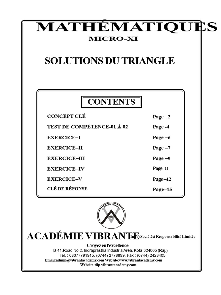 Solutions et exercices sur les triangles | PDF | Triangle | Cercle