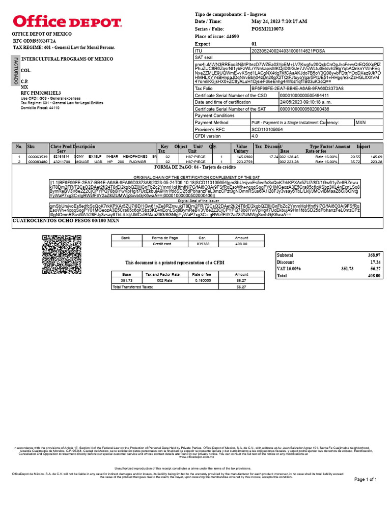 2023may26 Office Depot - Invoice | PDF | Business | Economies