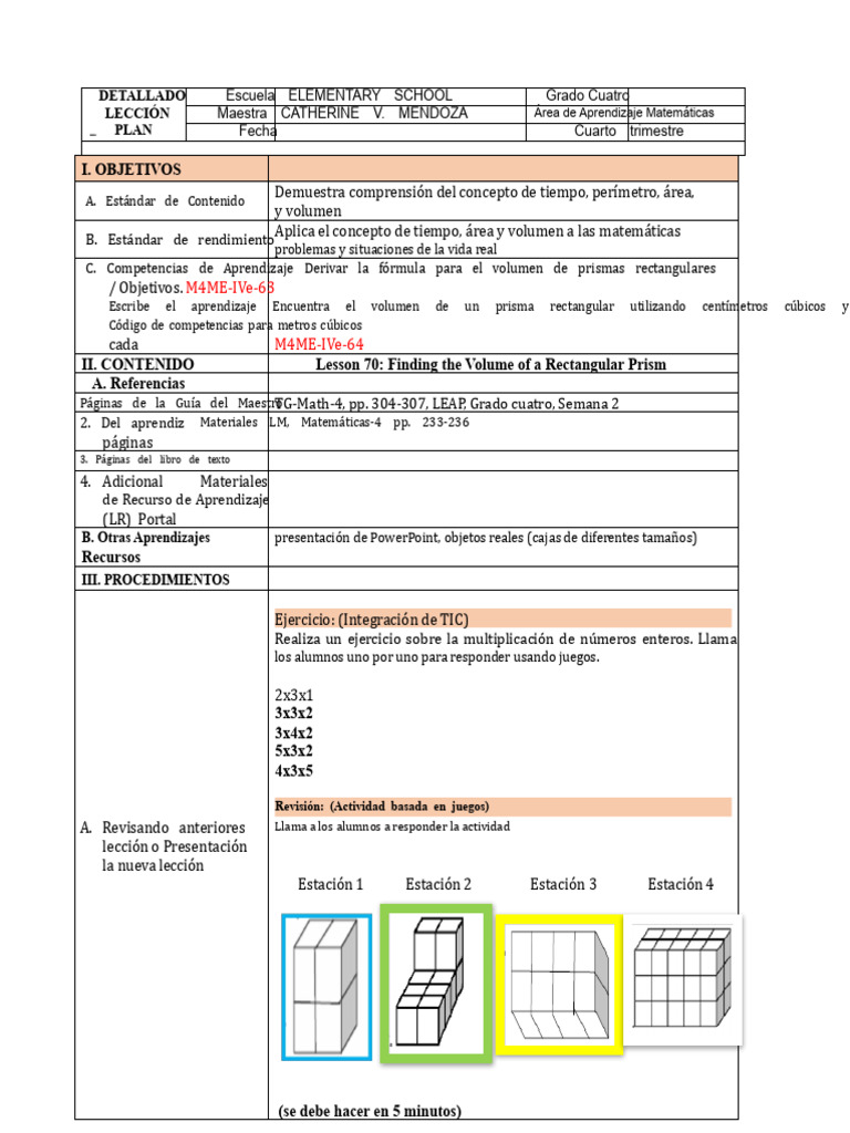Volumen de Prisma Rectangular Melc | PDF | Volumen | Integral