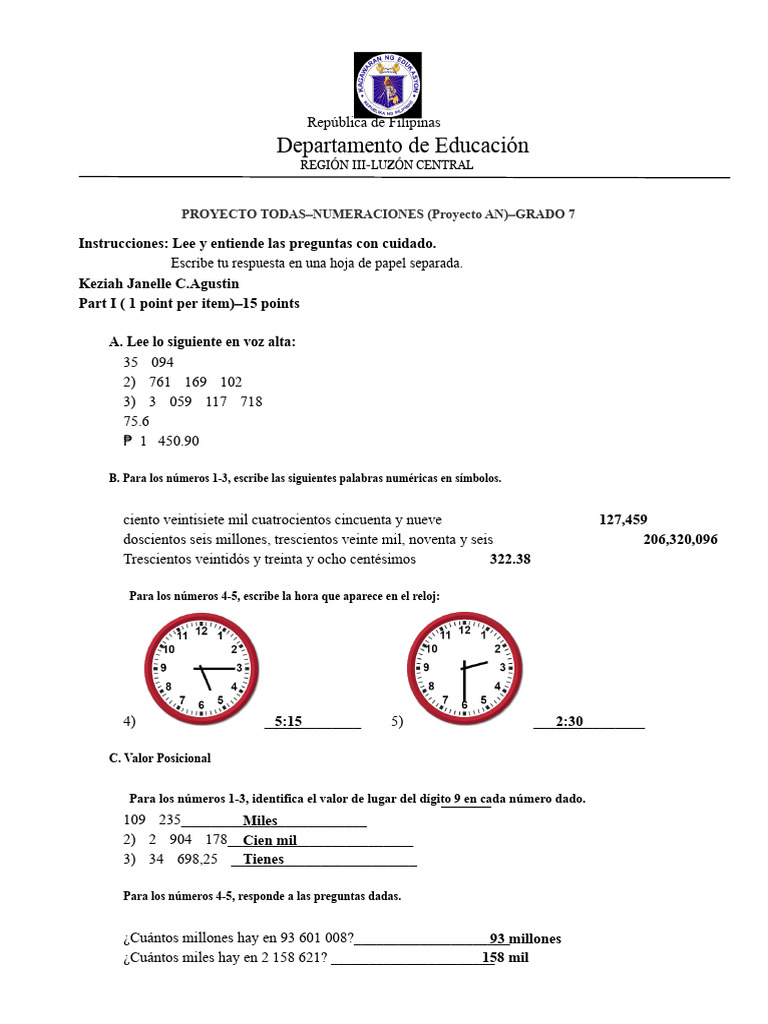 Keziah Janelle Agustin Proyecto y Herramienta de Evaluación de Séptimo Grado Editada - 2021 ...