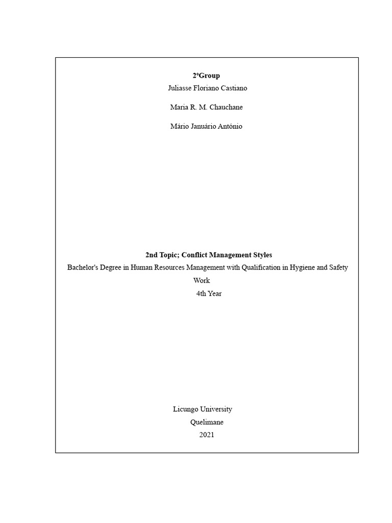 Conflict Management Styles Overview | PDF | Conflict Resolution ...