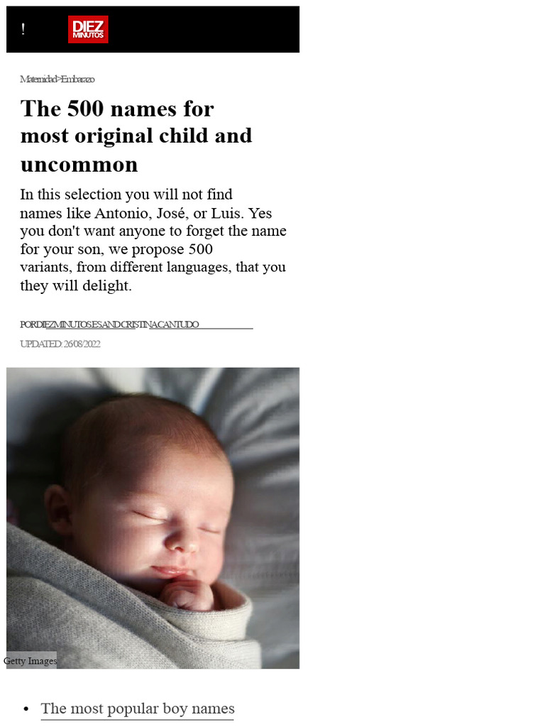 The 500 Most Original and Uncommon Names For Boys | PDF