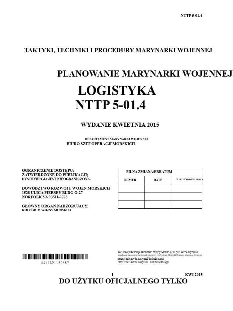 7 NTTP 5 01.4 Logistyka Planowania Marynarki Wojennej USN 2015 ...