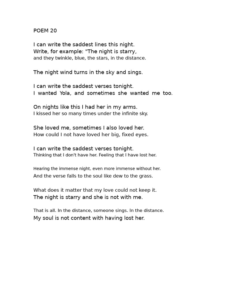 Poem 20. | PDF