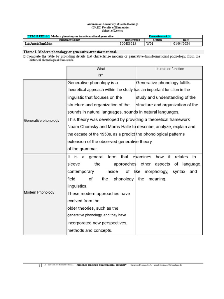 Task 3. W01.luis Sena | PDF | Phonology | Word