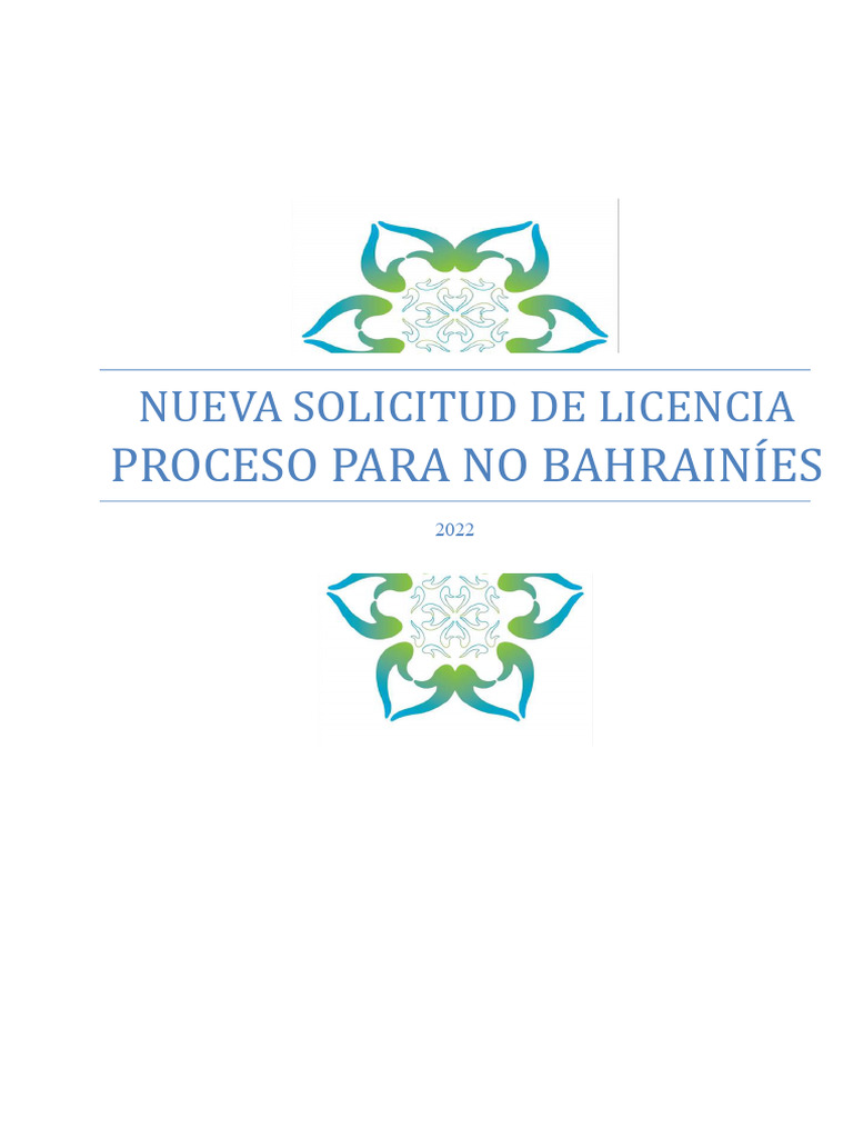 Nueva Solicitud de Licencia para No Bahreiníes 2022 - Mehan | PDF