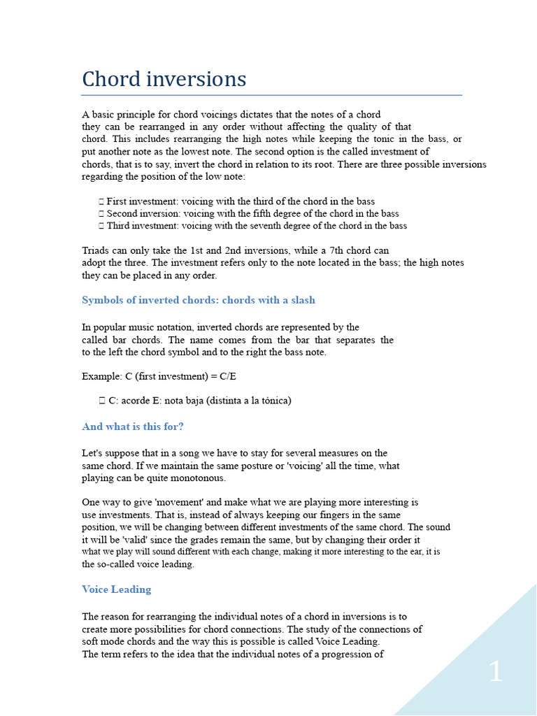 Chord Inversions | PDF | Chord (Music) | Musical Techniques