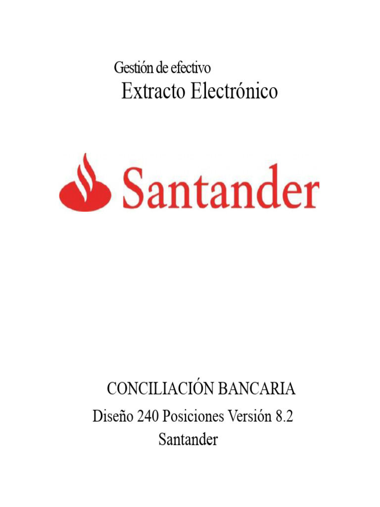 Conciliación Bancaria Santander 8.2 | PDF | Bancario