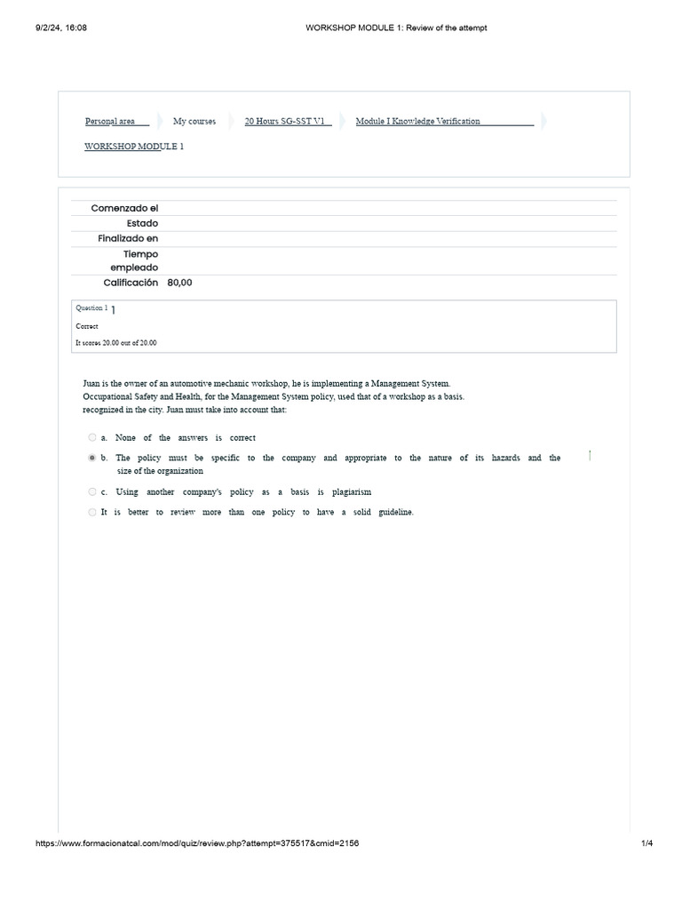 WORKSHOP MODULE 1 - Review of The Attempt | PDF | Employment ...