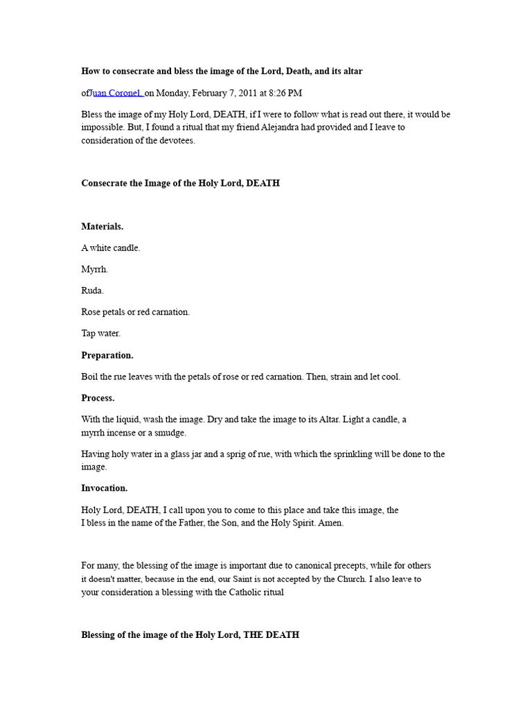 How To Consecrate and Bless The Image of The Lord | PDF | Altar | Jesus