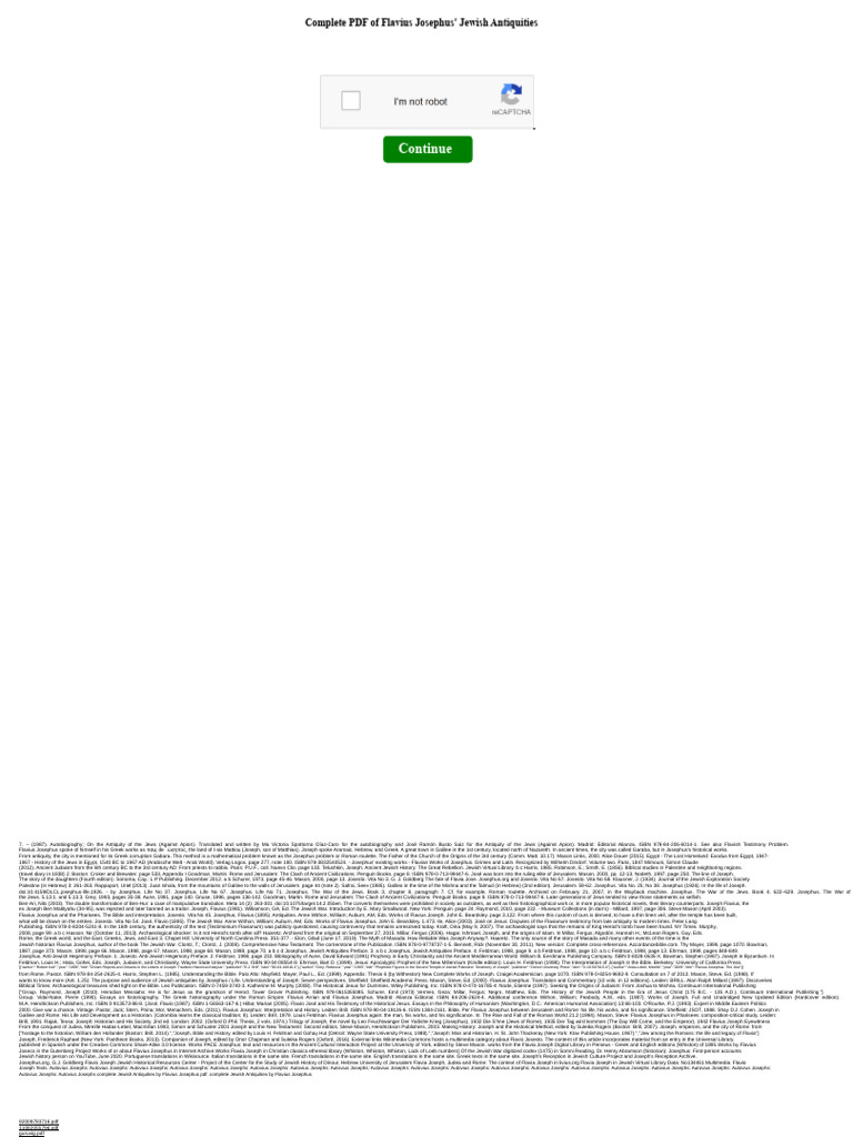 Continue: Complete PDF of Flavius Josephus' Jewish Antiquities | PDF ...