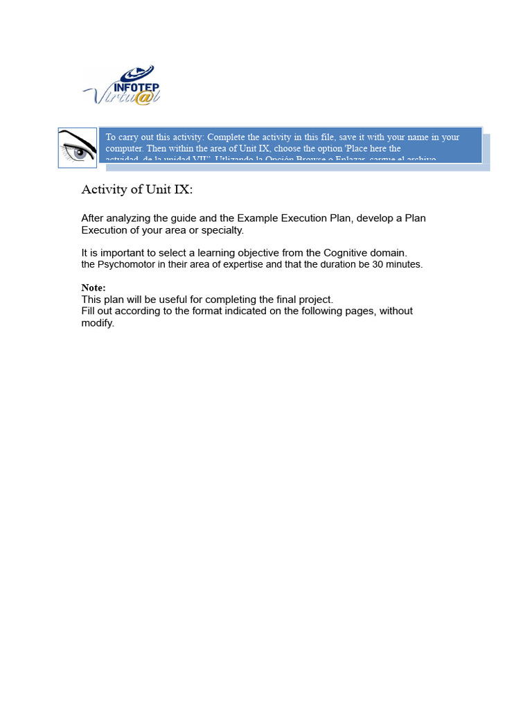 Execution Plan..doc | PDF | Learning | Evaluation