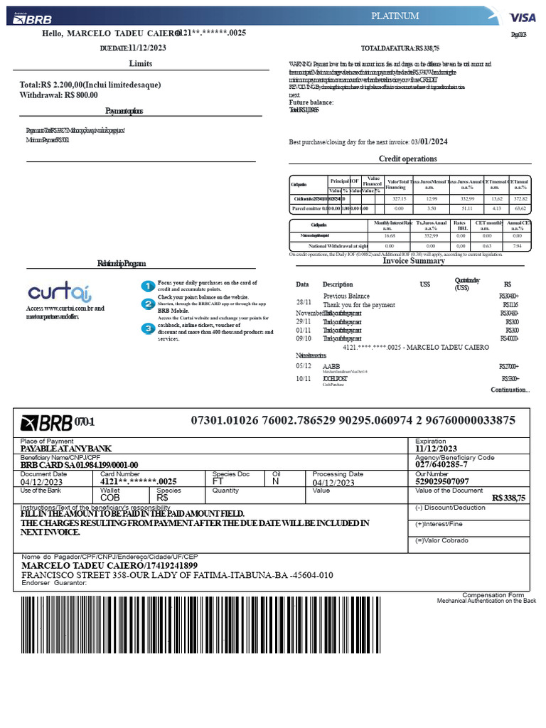 BRB Card 2023 | PDF | Credit Card | Personal Finance
