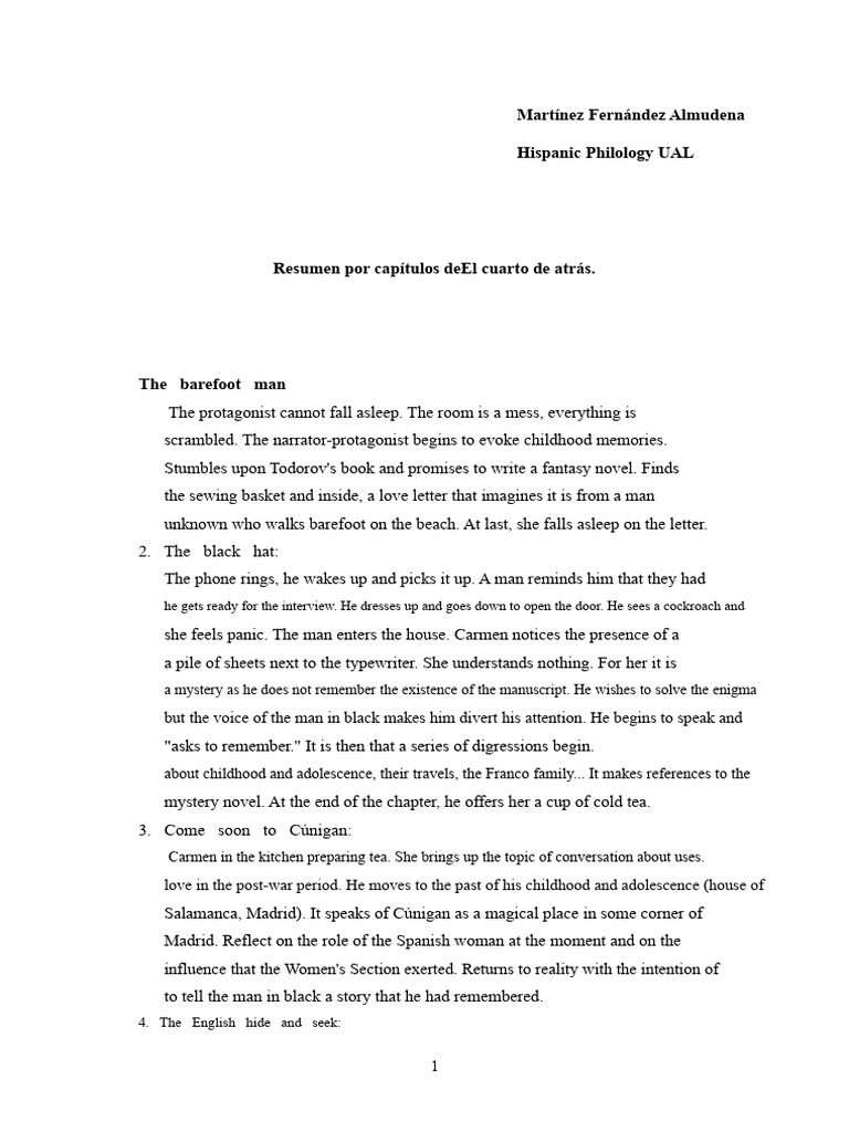 Summary by Chapters The Back Room | PDF