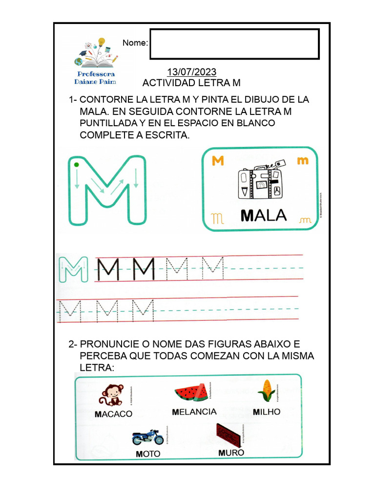 Actividad Letra M | PDF