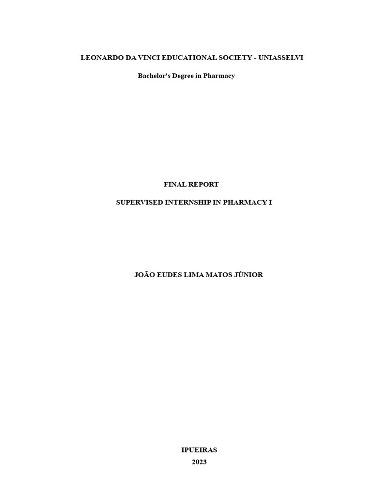 Final Report of The Study S | PDF | Pharmacy | Prescription Drugs