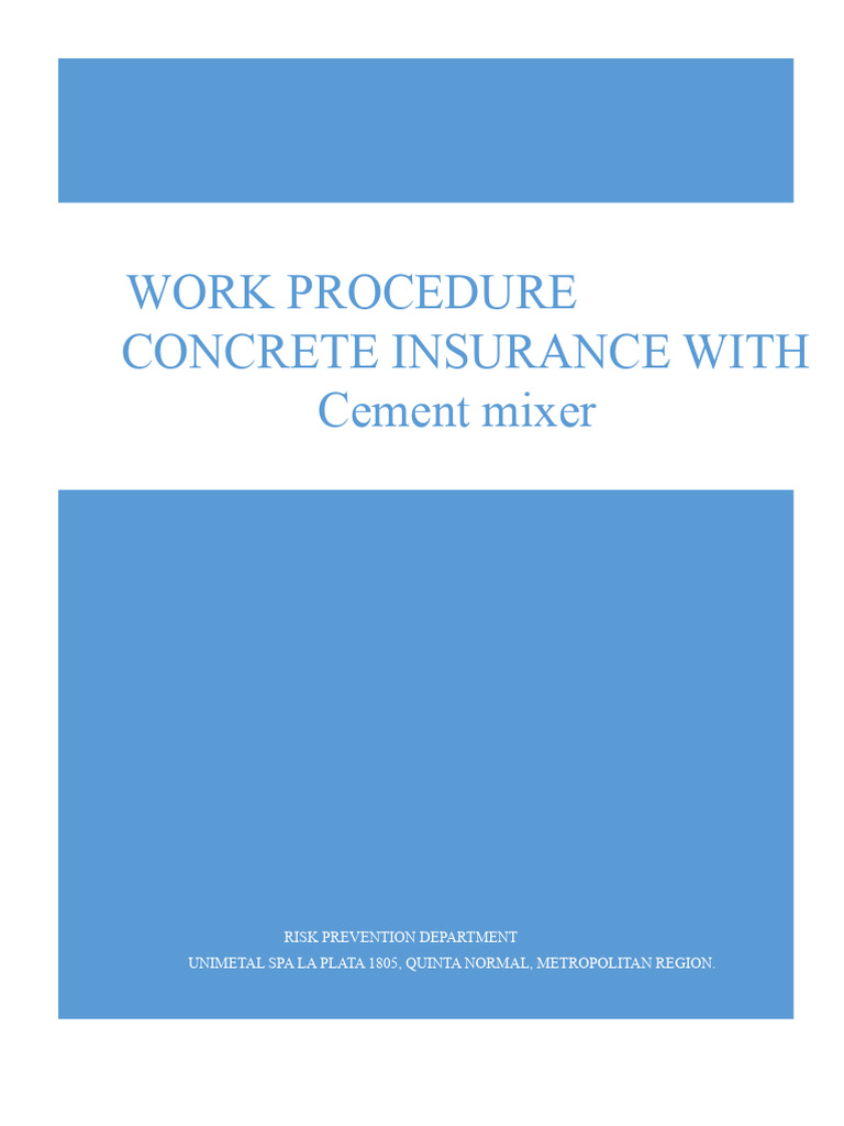 Safe Concrete Mixing Procedures | PDF | Concrete | Occupational Safety ...