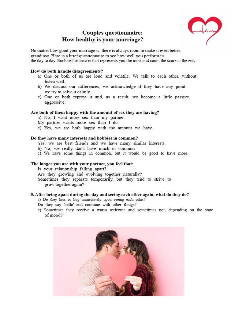 Marriage Health Questionnaire Guide | PDF | Interpersonal Relationships ...