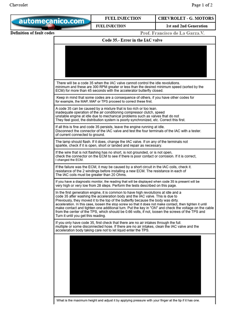 Code 35. - Error in The IAC Valve | PDF | Valve | Electrical Engineering
