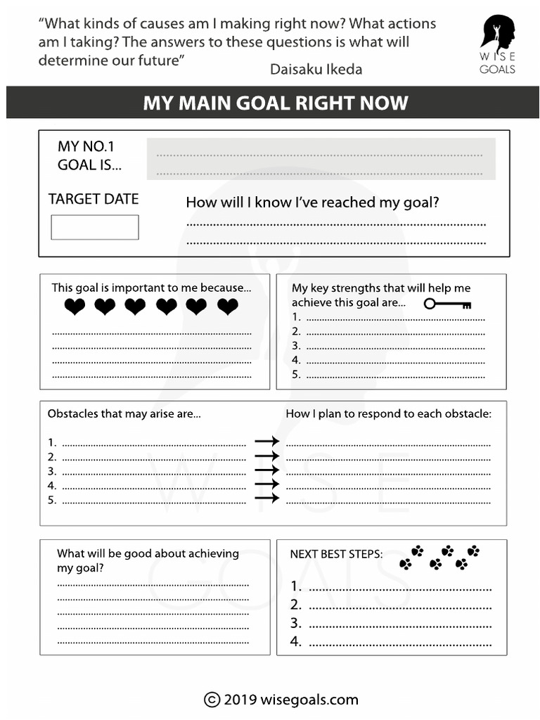 Hoja de Objetivos Sabios | PDF