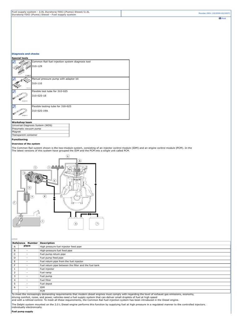 Ford Injection 2 0tdci Duratorq | PDF | Fuel Injection | Pump