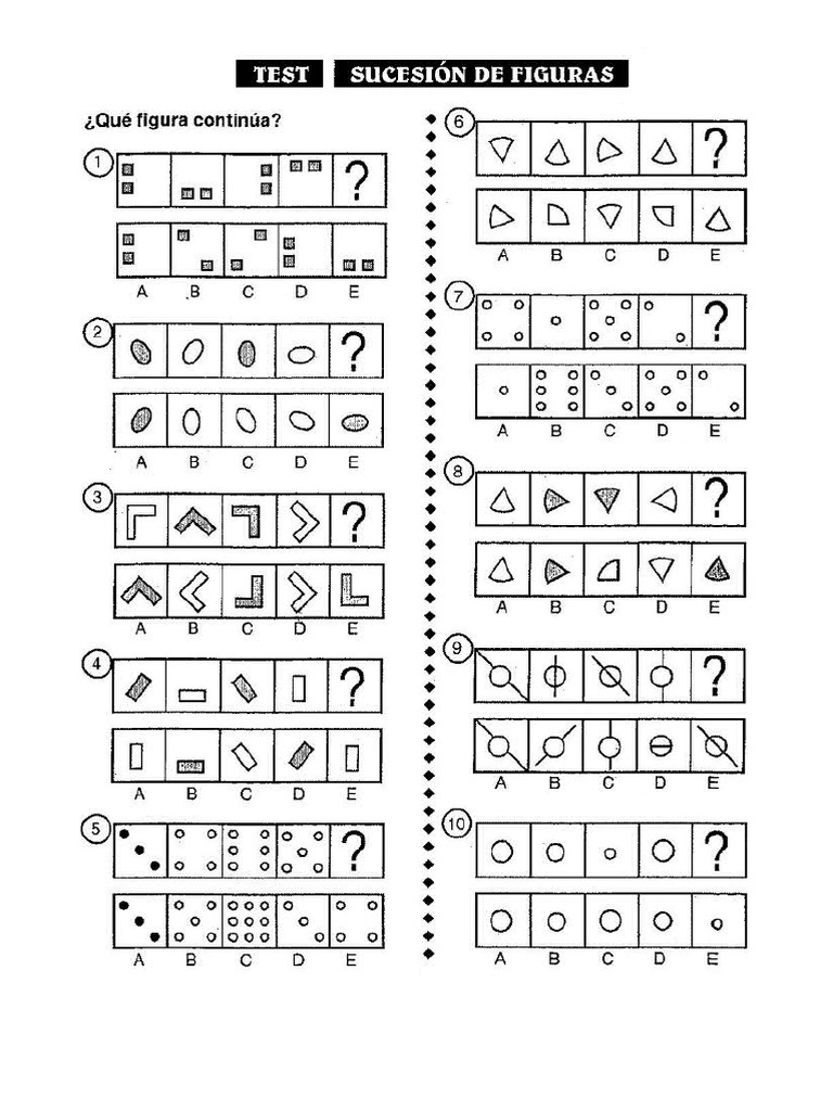 SEQUENCE OF FIGURES Psychotechnical Exam | PDF
