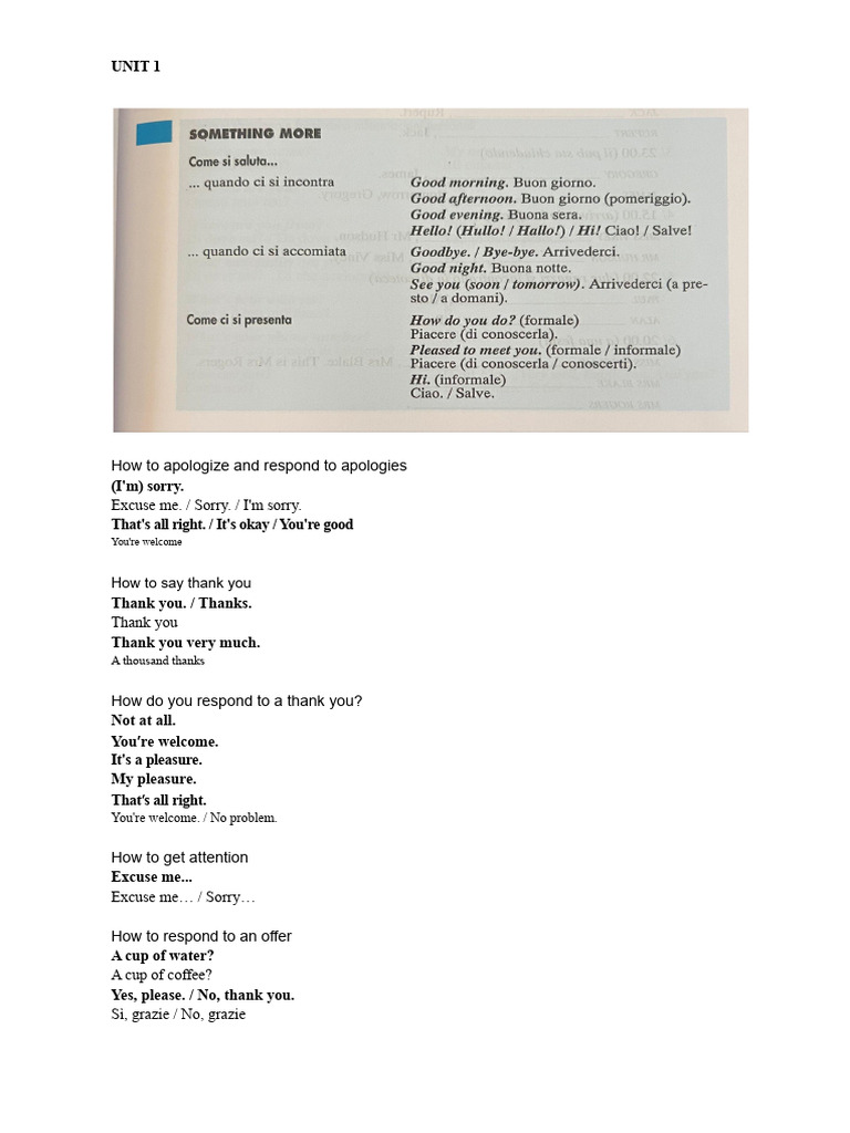 UNIT 1 - EXERCISES - Introductions and Greetings in English | PDF ...