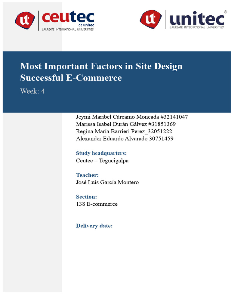 8 Site Design Factors For E-Commerce - Group #7 | PDF | E Commerce ...