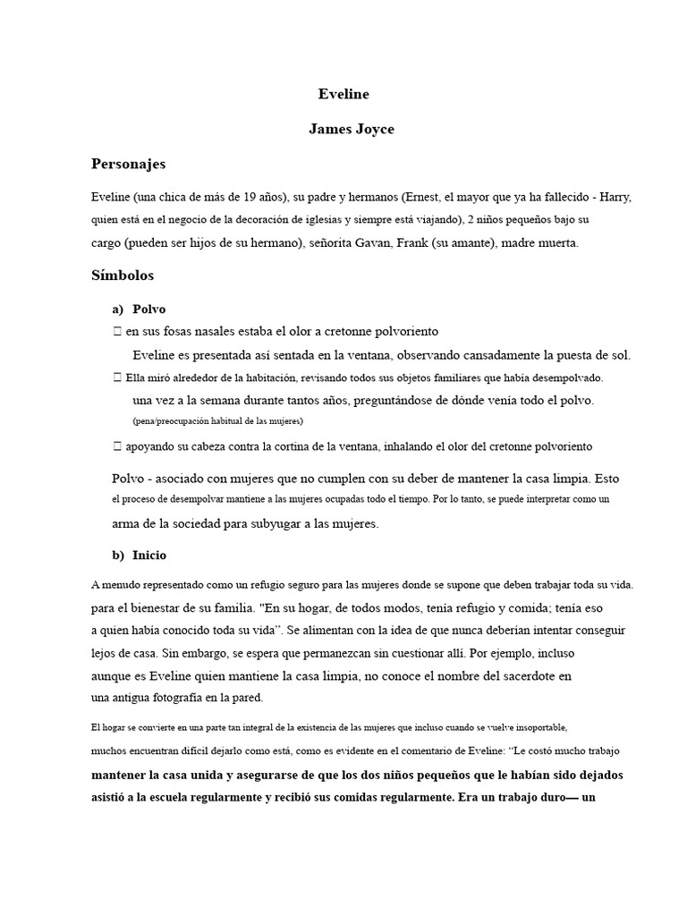 Eveline | PDF | James Joyce | Amor