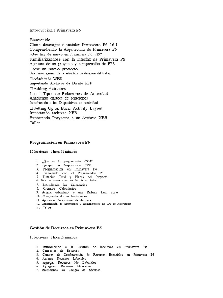 Guía Completa de Primavera P6 | PDF | Ciencias de la Computación ...