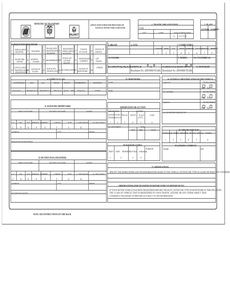 Vehicle Transfer Form | PDF | Vehicles | Vehicle Registration Plate
