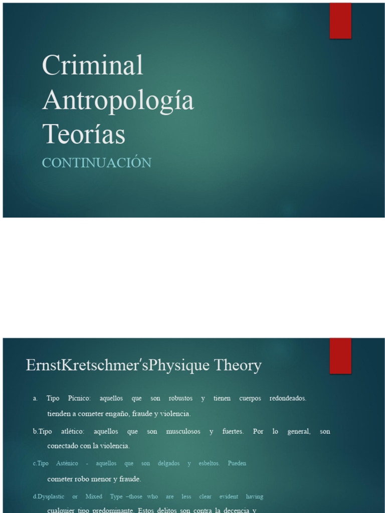 Teorías de La Antropología Criminal | PDF