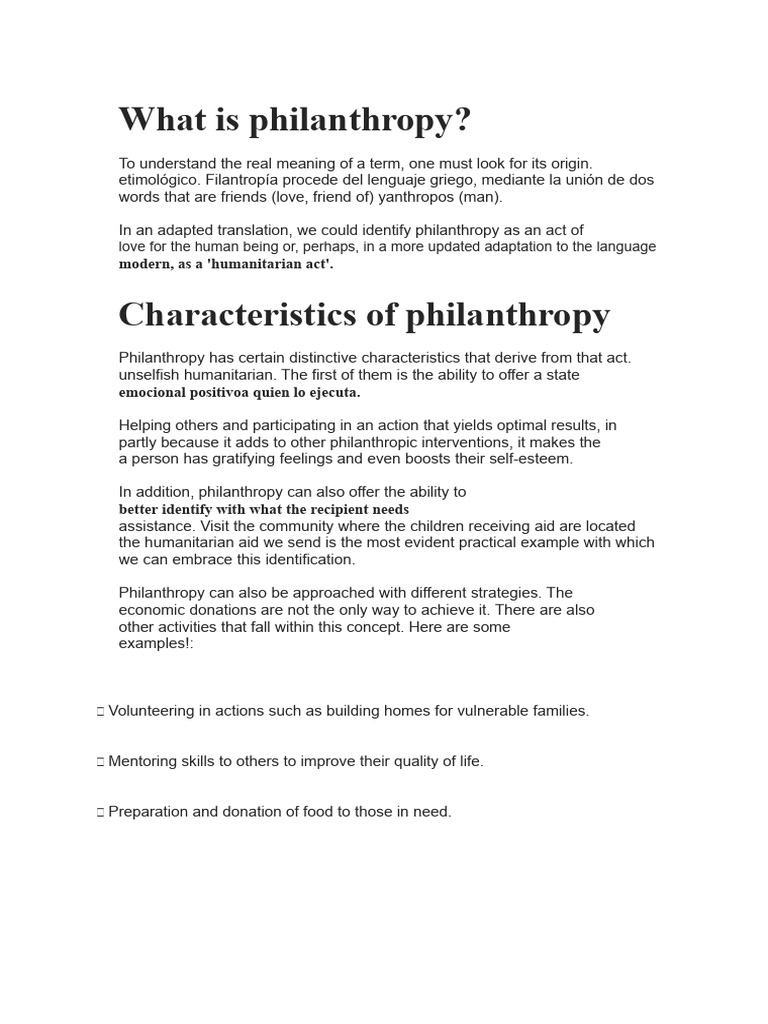 Understanding Philanthropy and Its Impact | PDF | Philanthropy | Love