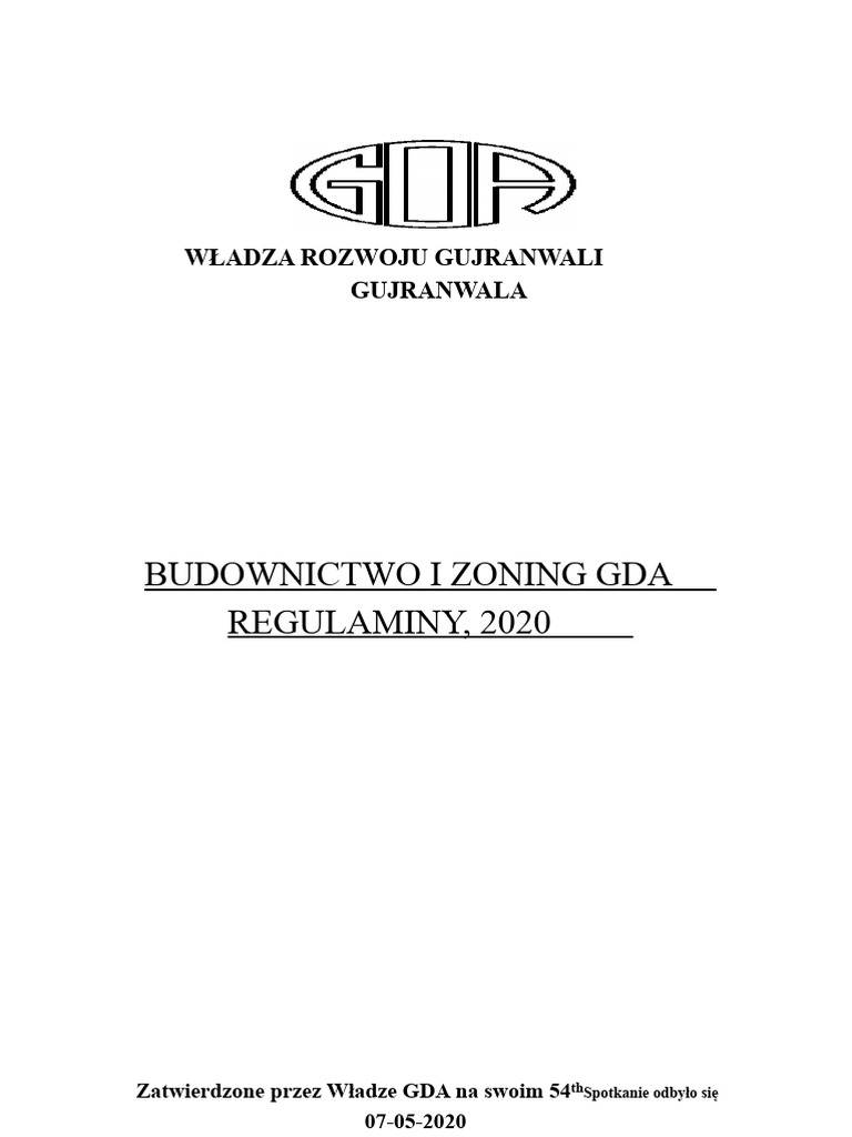 Regulacje Dotyczące Budownictwa I Zagospodarowania Przestrzennego GDA ...
