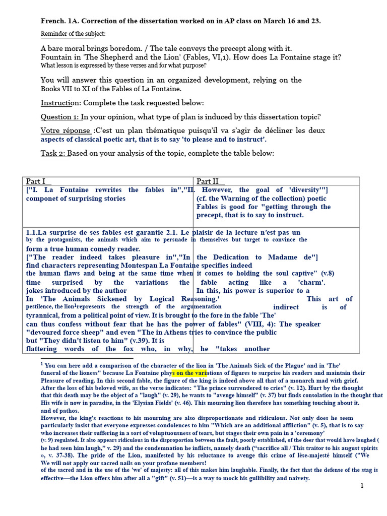 La Fontaine's Fables: Pleasure and Instruction | PDF | Fable | Poetry