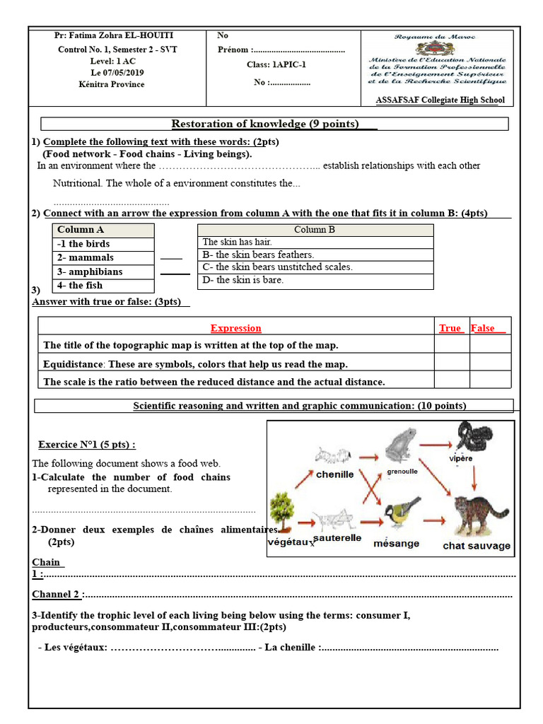 Assignment N1 Biology 1AC Semester 2 Model 2 | PDF