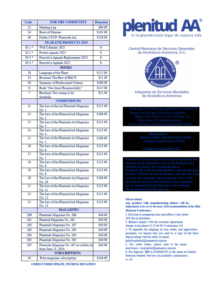 Plenitude AA Price List 2024 | PDF