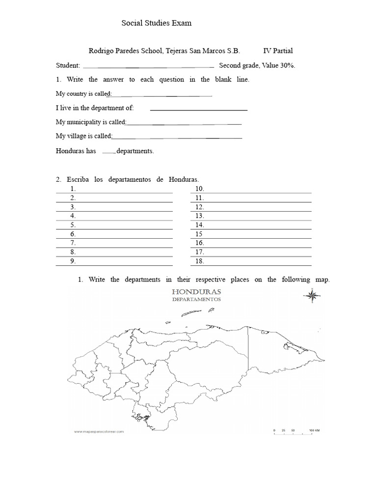 Social Studies Exam Second Grade | PDF