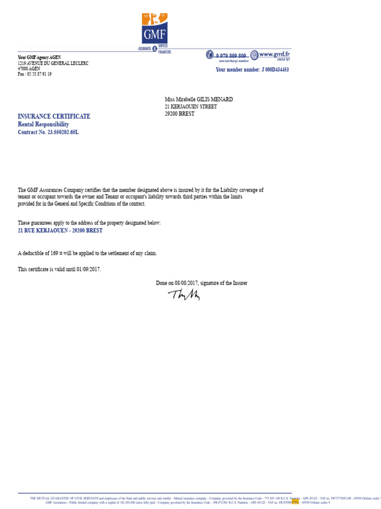GMF Certificate | PDF