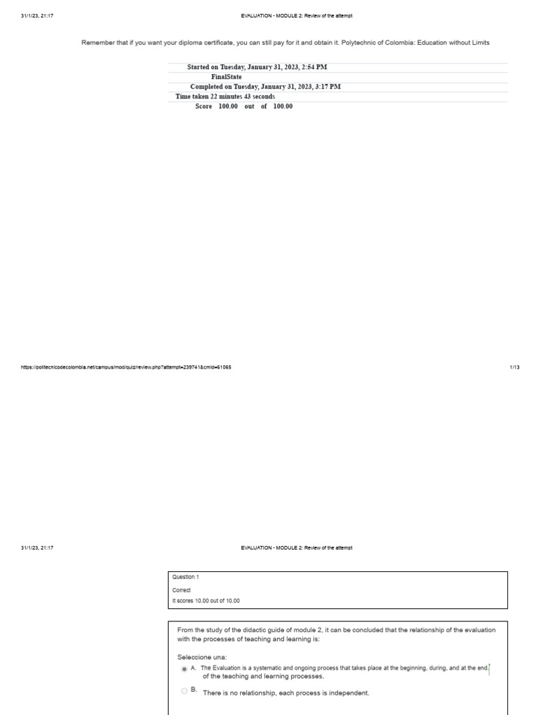 EVALUATION - MODULE 2 - Review of The Attempt | PDF | Educational Assessment | Evaluation