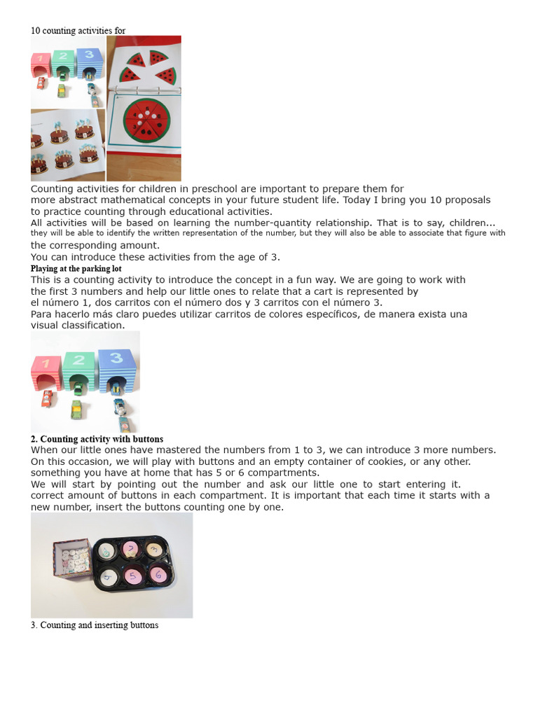 10 Counting Activities for Kids | PDF