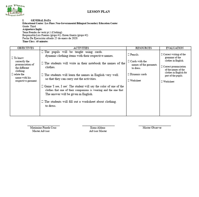 Clothing Lesson Plan for Third Grade | PDF | Linguistics | Human ...