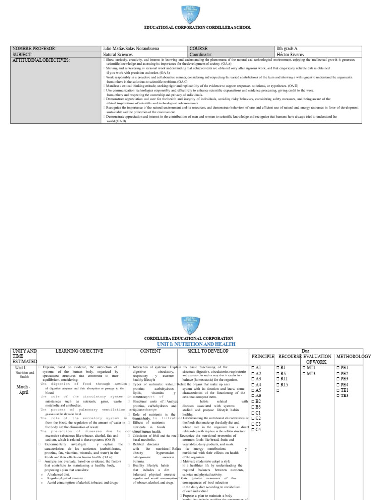DUA Planning Model by Unit 2019 8th Grade | PDF | Temperature | Heat
