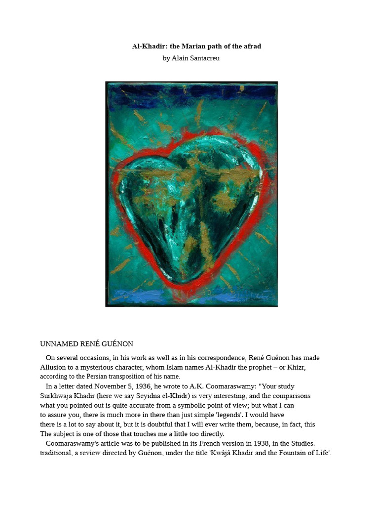 Al-Khadir: The Esoteric Path Explained | PDF | Alchemy | Angel