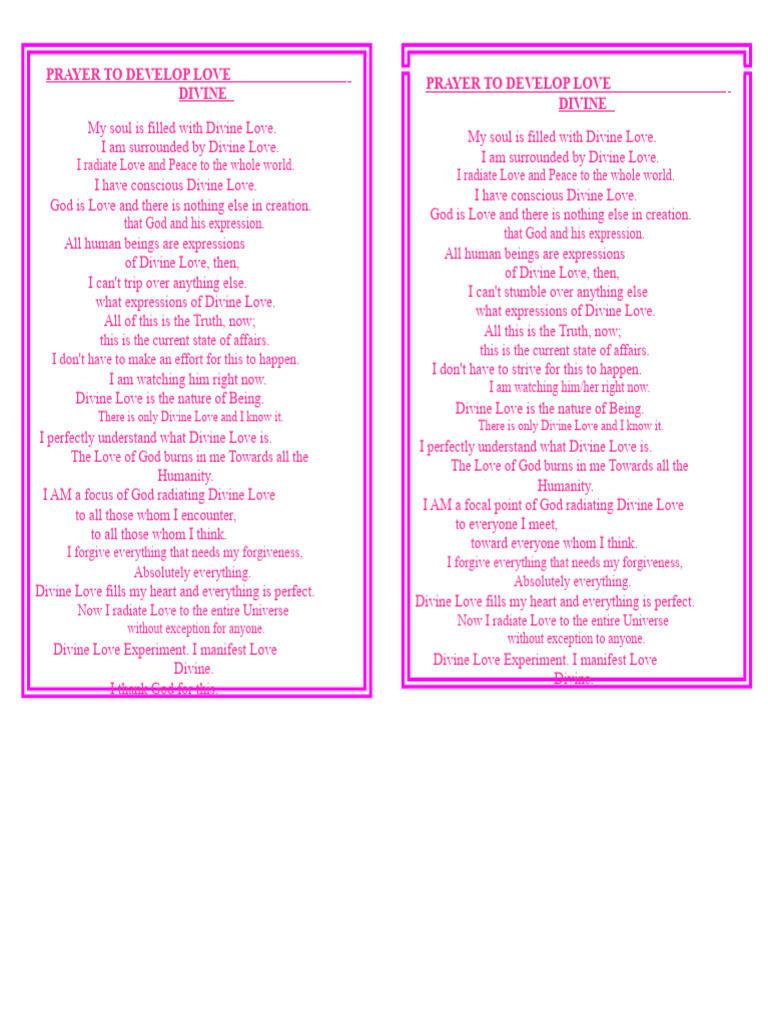 Divine Love Prayer for Inner Peace | PDF | God | Divinity